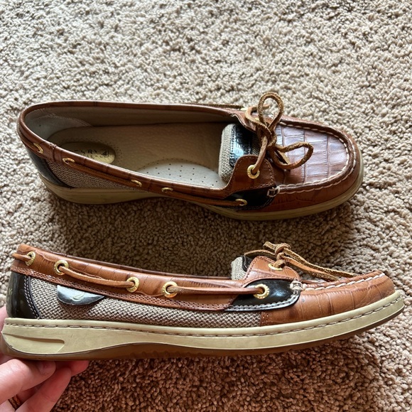 Sperry | Shoes | Sperry Womens Angelfish Croc Embossed Leather Eye Boat ...